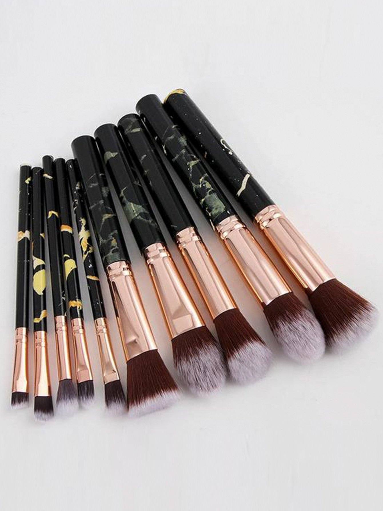 Black Marble Brush Set – Qingbeautyshop